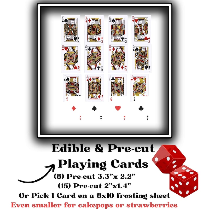 Playing Card Cake Topper - Etsy