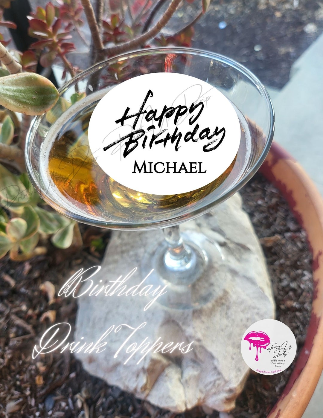 Happy Birthday! Drink Topper Perfect Birthday Parties Wafer Paper ...