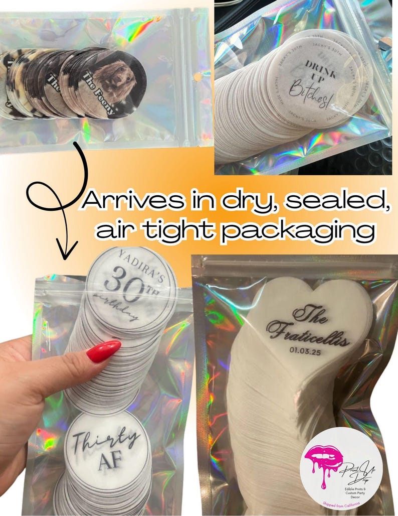 Bulk Wedding Drink Toppers Wafer Paper PRECUT for Wedding - Etsy