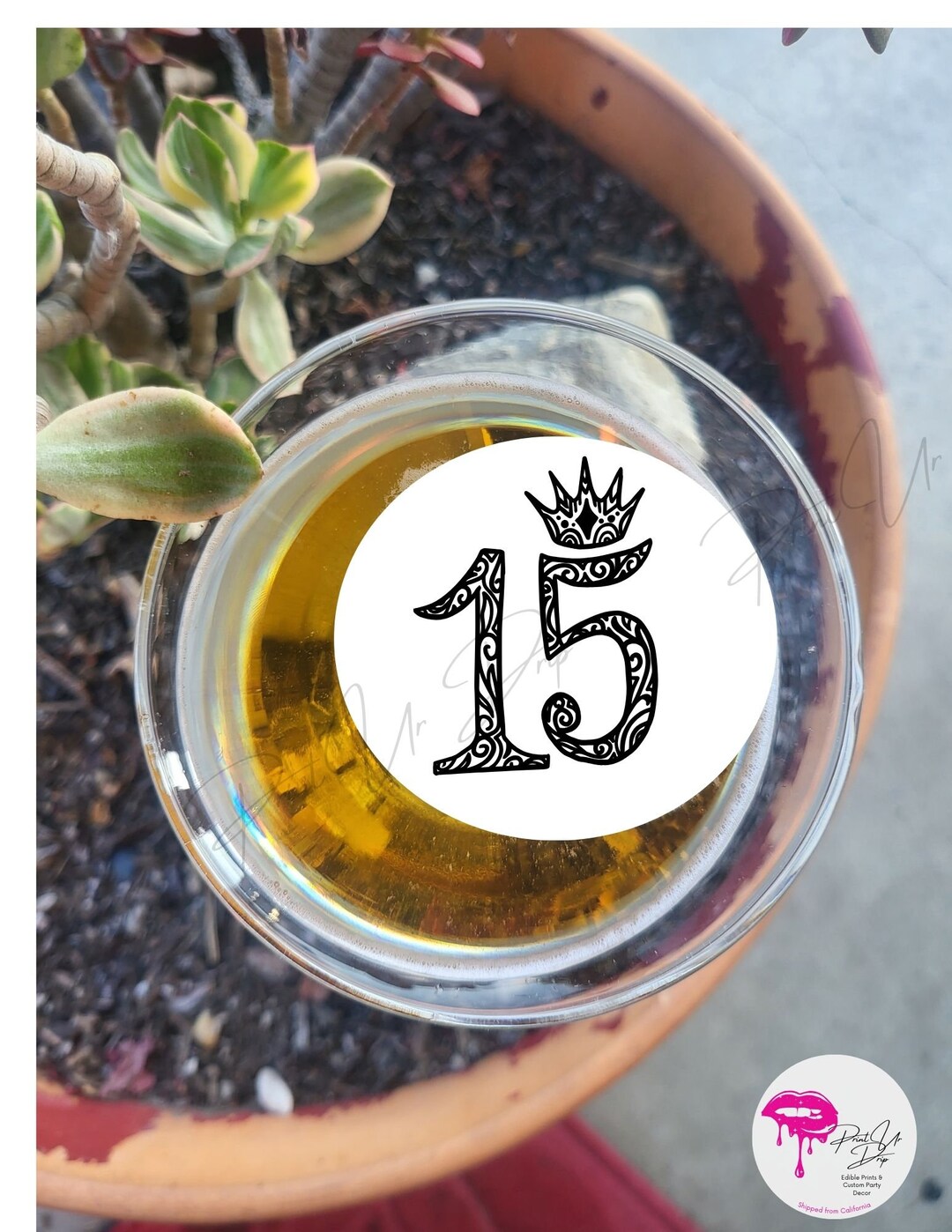 Quinceanera Edible Drink Topper Bundle- Wafer Paper - PRECUT 15th ...