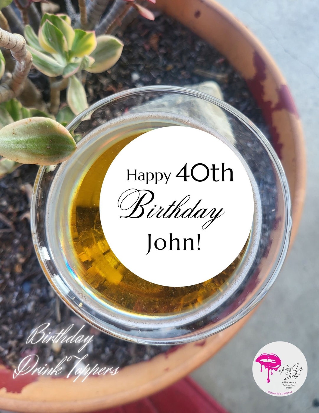 Happy Birthday Drink Topper Perfect Birthday Parties Wafer Paper PRECUT ...