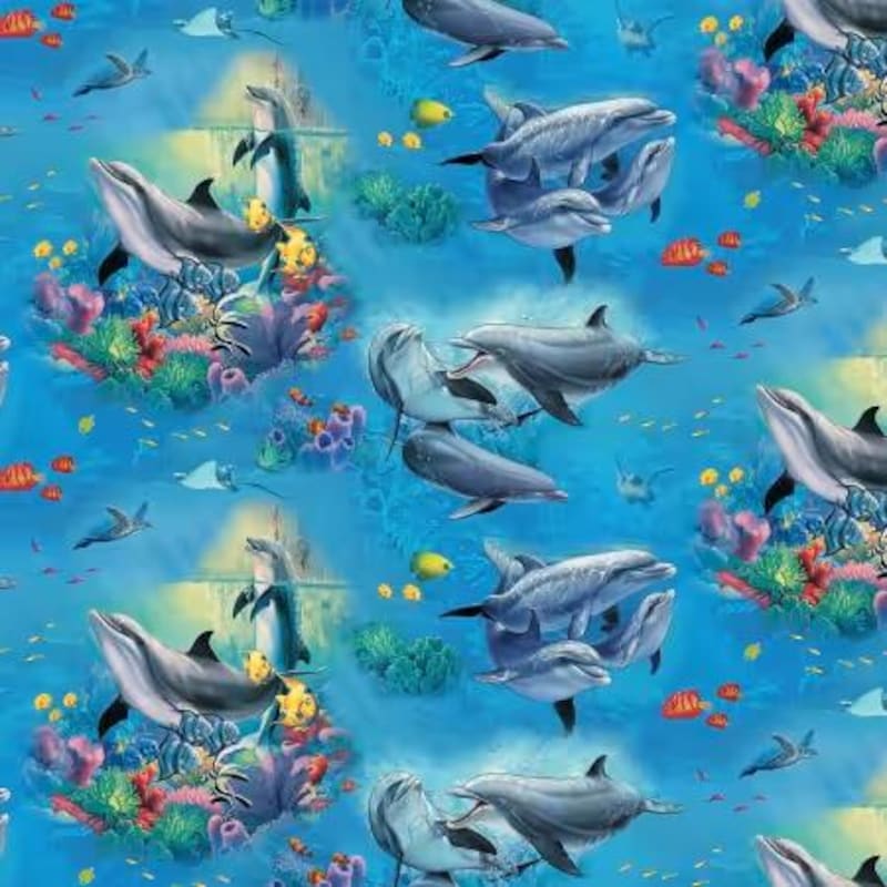 Dolphin Fabric - Etsy
