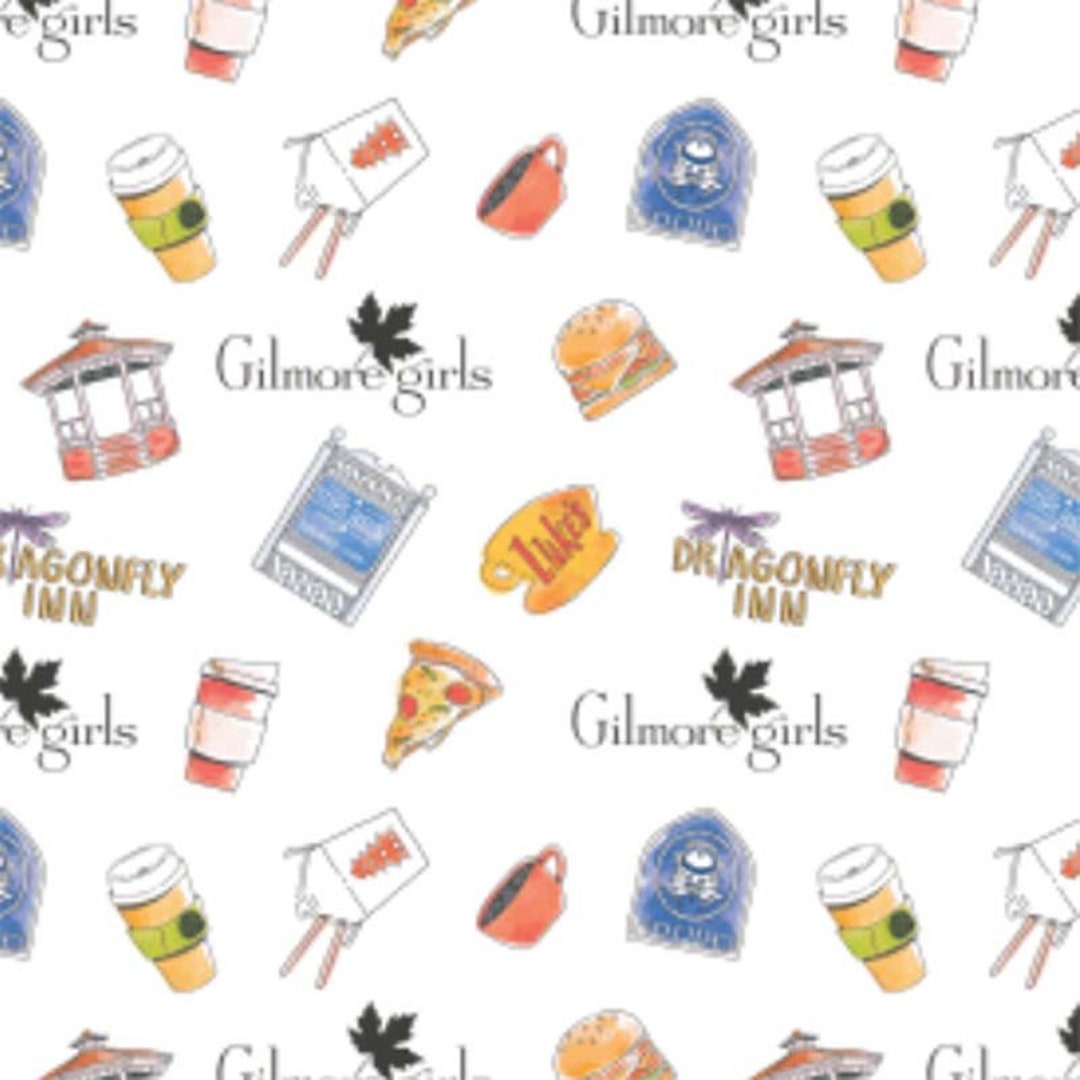 Gilmore Girls Fabric Memories in White 1/2 Yard From Camelot 100% ...