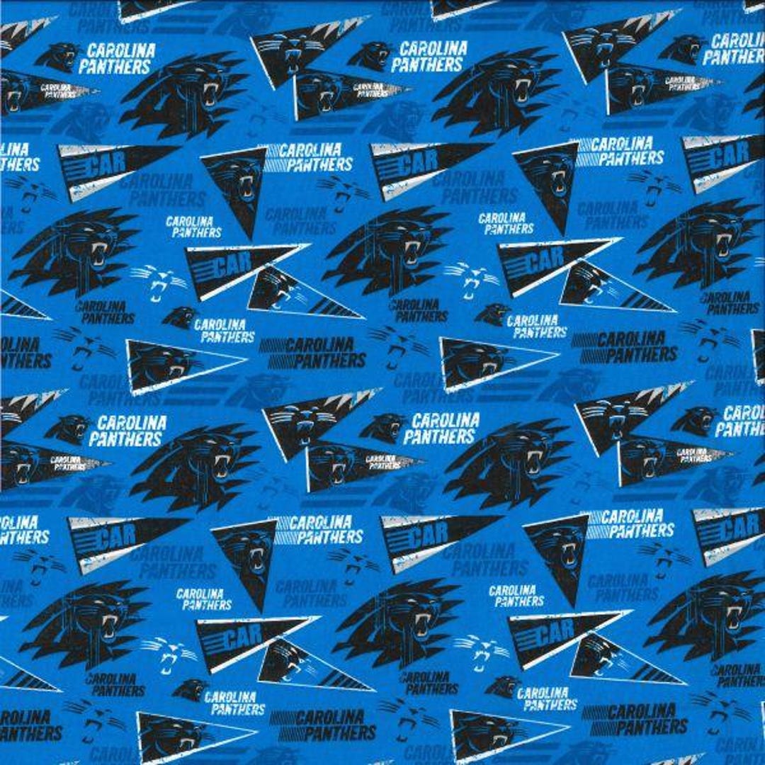 NFL Fabric Carolina Panthers Football in Blue 100% Cotton From Fabric ...