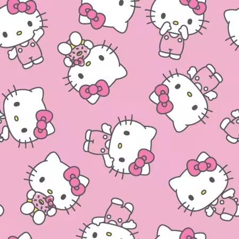 Hello Kitty Fabric Sweet Kitty in Pink From Springs Creative 100% ...