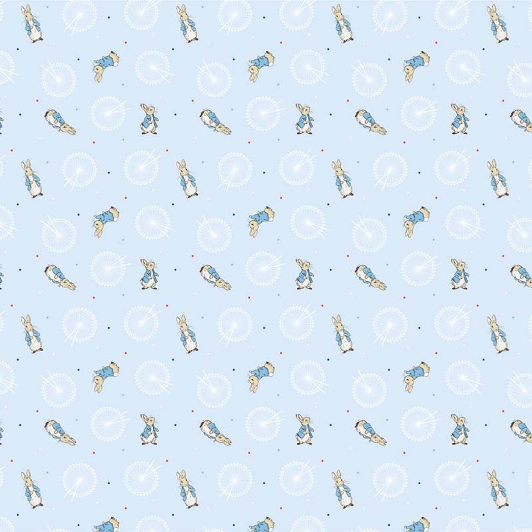 Beatrix Potter Fabric Peter Rabbit in Blue 1 Yard From Craft Cotton ...