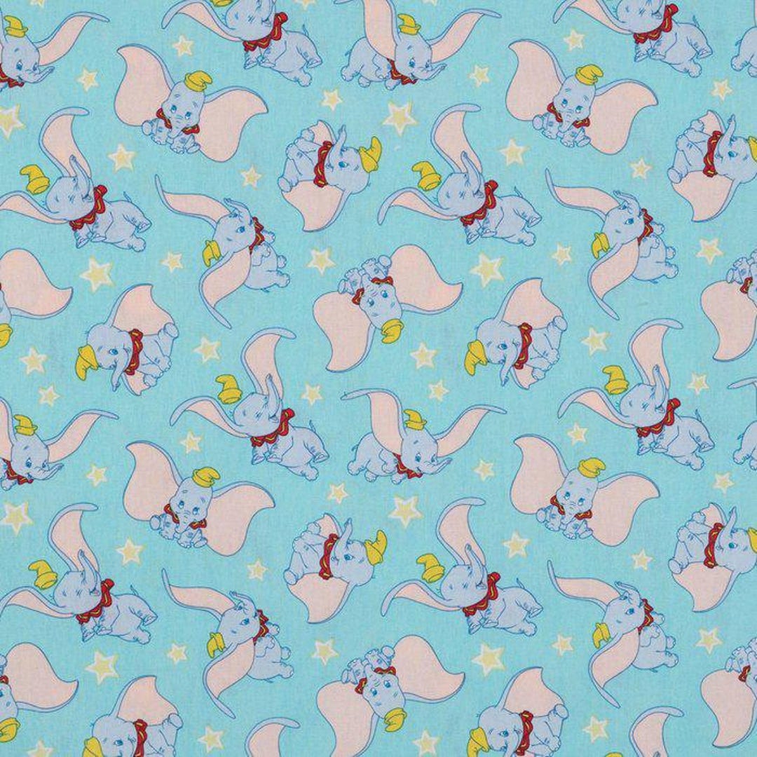 18"x43" Disney Fabric Dumbo Fun Toss in Blue From Springs Creative 100% ...