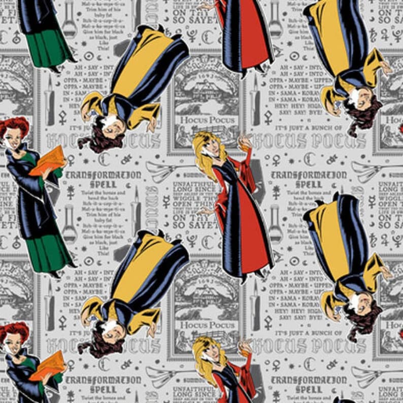 Hocus Pocus Fabric Newsprint in Light Gray From Springs Creative 100% ...