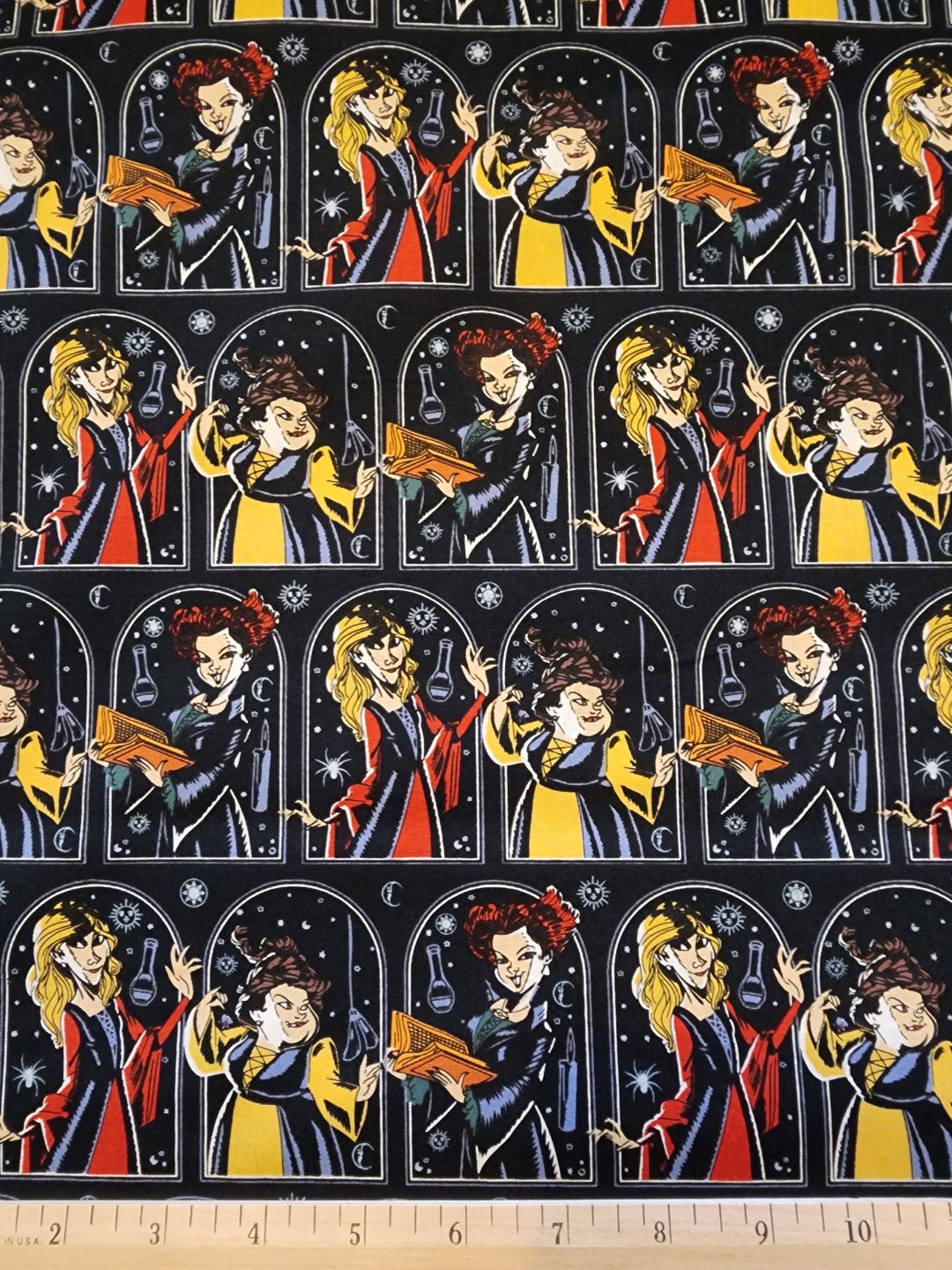 Hocus Pocus Fabric Night Sky in Black From Springs Creative 100% Cotton ...