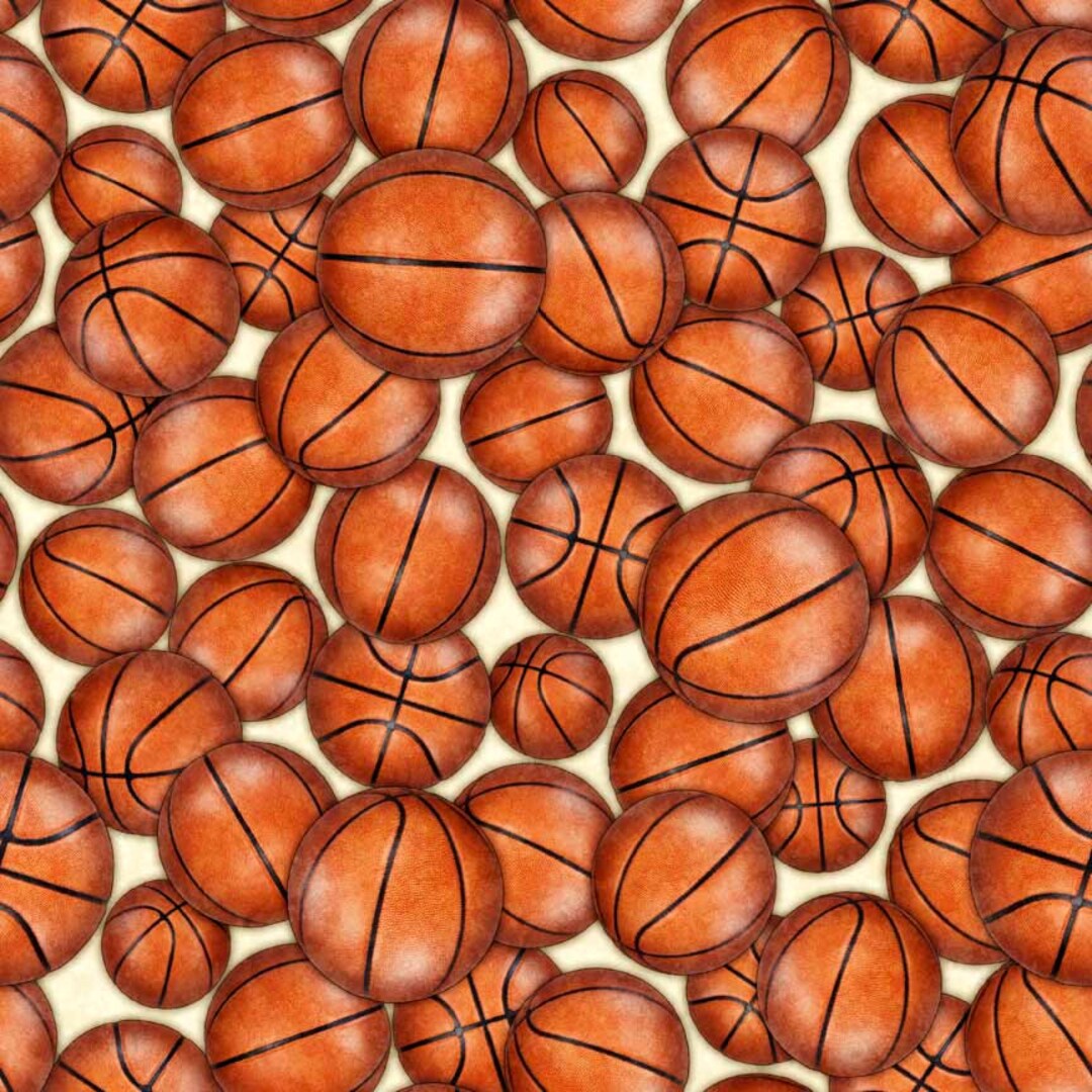 Basketball Fabric Slam Dunk Basketballs From Quilting Treasures 100% ...