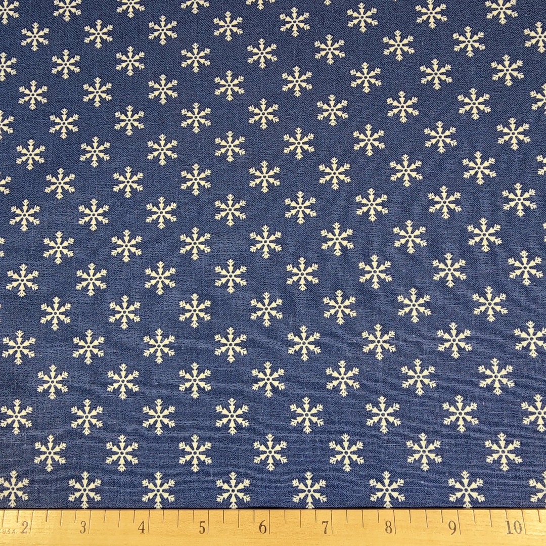 Christmas Fabric Winter Snowfall in Blue 100% Cotton - Etsy
