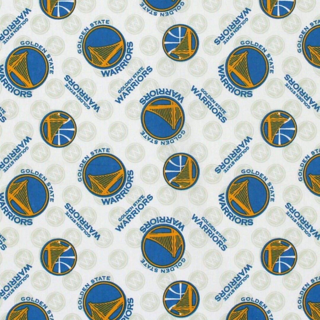 NBA Fabric Golden State Warriors Basketball in White From Camelot 100% ...