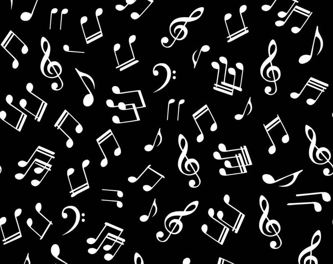 Fat Quarter Music Fabric Play That Tune in Black 100% Cotton - Etsy