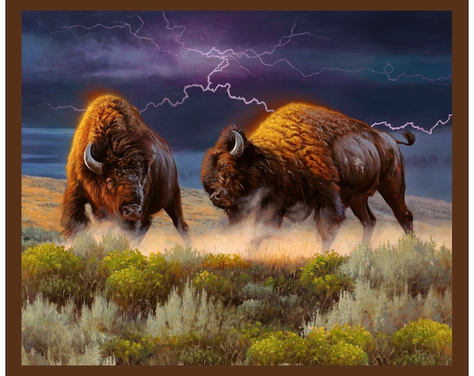 Animal Fabric Wild Bison Panel From Quilting Treasures 100% Cotton - Etsy