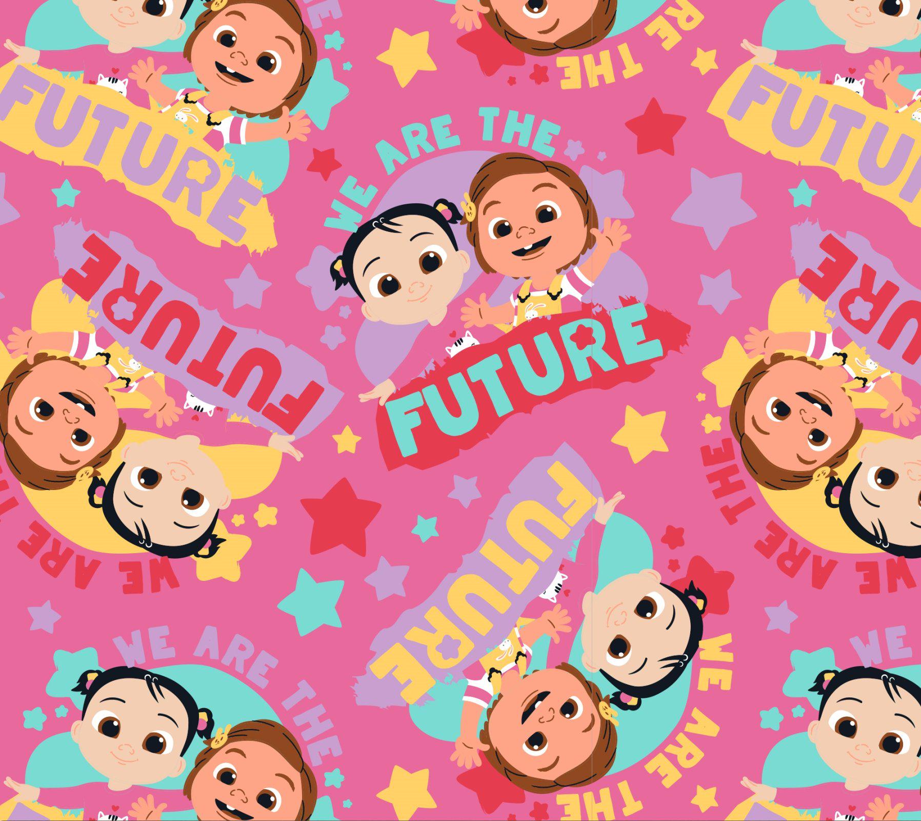 Cocomelon Fabric We Are the Future in Pink From David Textiles 100% ...