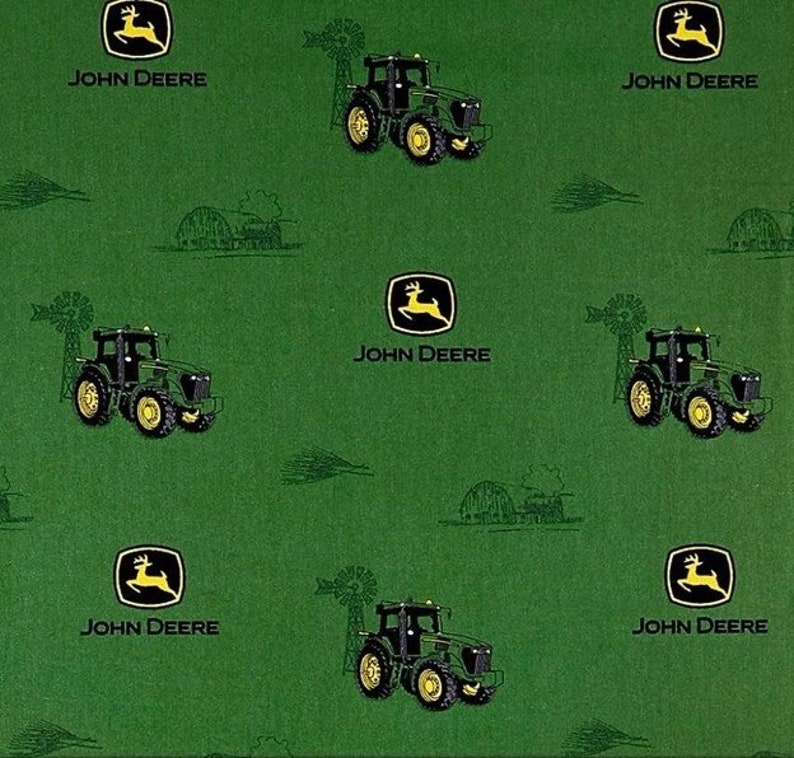 John Deere Fabric Tractors in Green From Springs Creative 100% Cotton ...