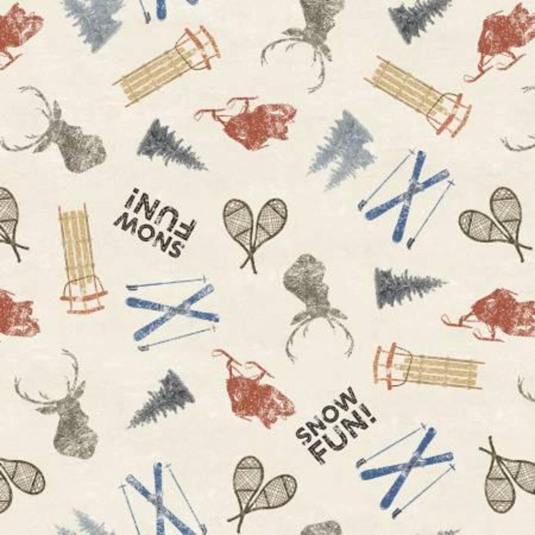 Winter Fabric Snow Mountain in Cream From Clothworks 100% Cotton - Etsy