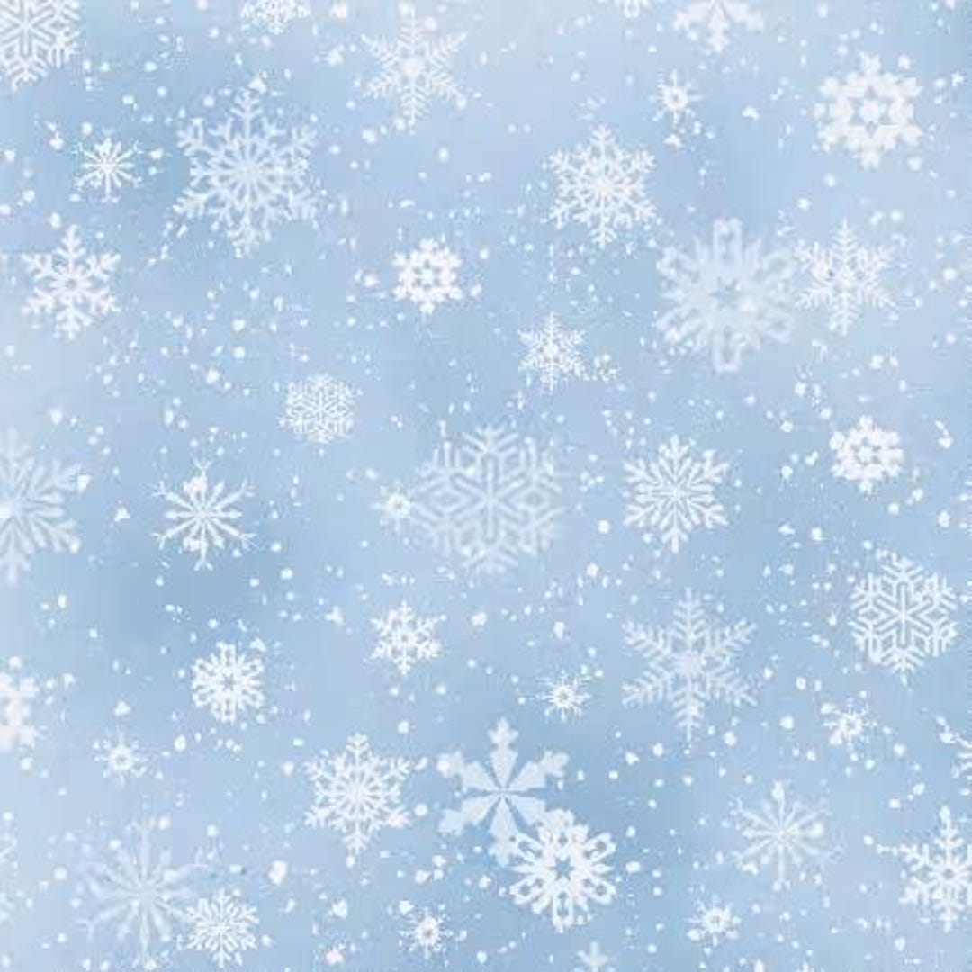 Winter Fabric Snowflakes in Light Blue From Elizabeth Studios 100% ...