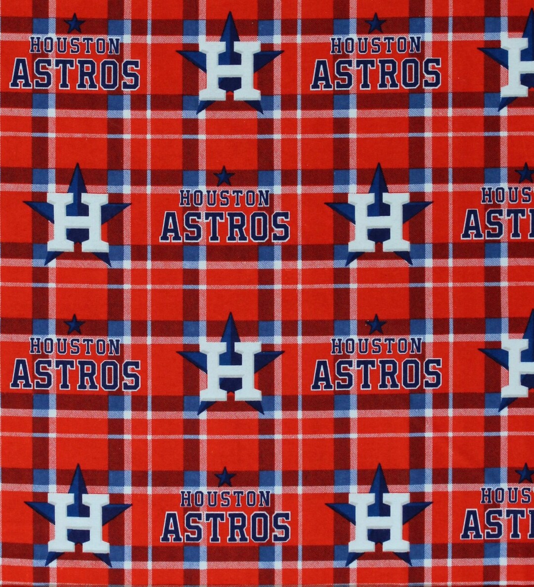 MLB Fabric Houston Astros Baseball in Orange FLANNEL From Fabric ...