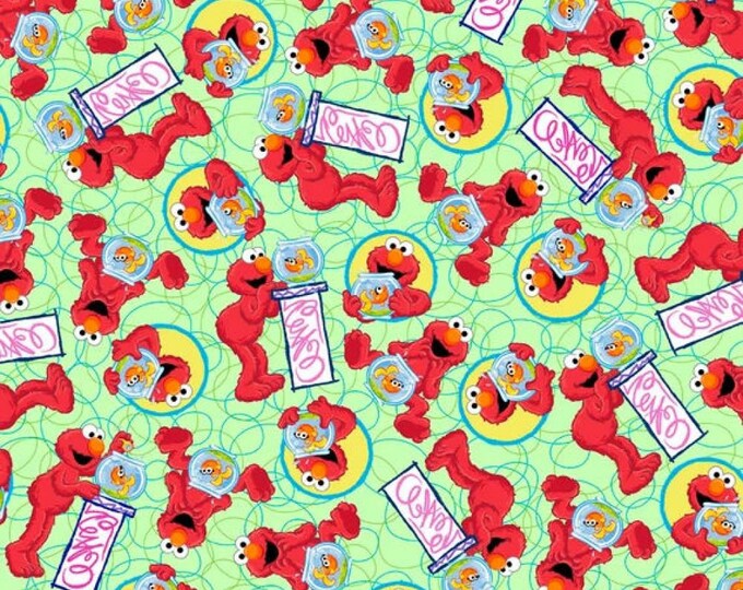 Sesame Street Fabric Elmo in Green 12"x43" From Springs Creative 100% ...