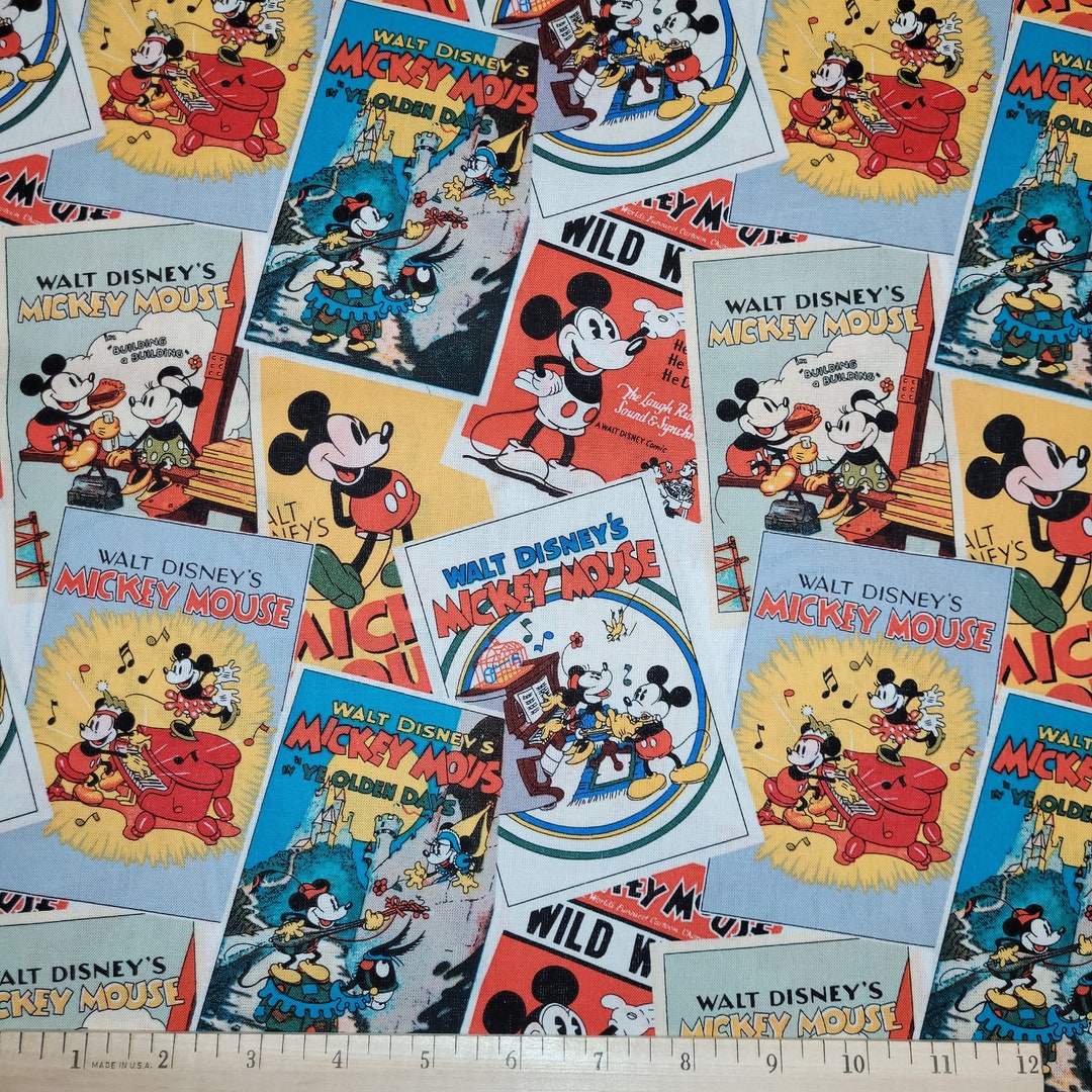 Disney Fabric Classic Mickey Posters From Springs Creative 100% Cotton ...