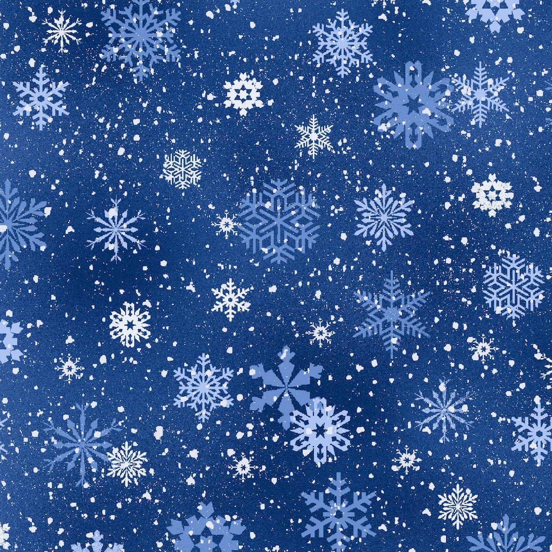 Winter Fabric Snowflakes in Blue From Elizabeth Studios 100% Cotton - Etsy