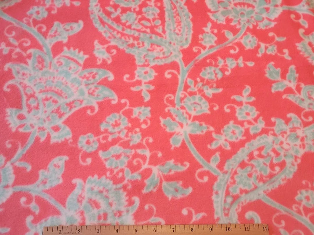 Floral Fabric Isabel Anti-pill PRE-CUT FLEECE in Pink - Etsy