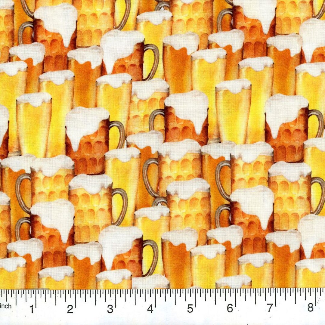 Alcohol Fabric Beer in Yellow 100% Cotton - Etsy