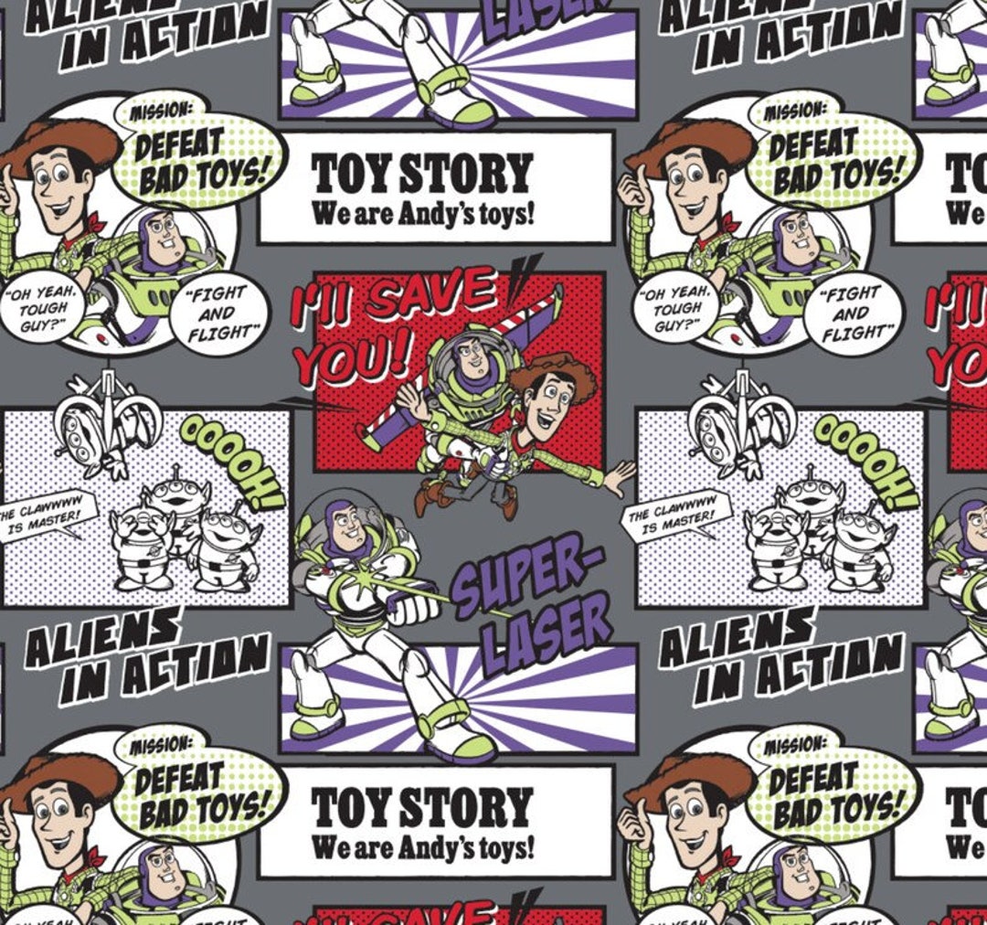 Disney Toy Story Fabric Woody Buzz 35x43 PRE-CUT FLANNEL From Camelot ...