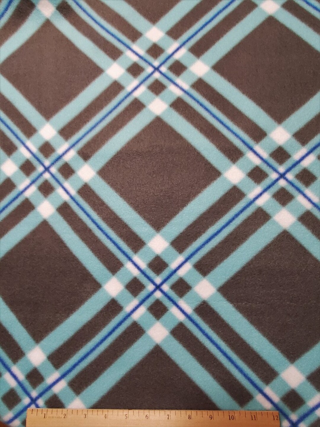 Plaid Diamonds Fabric in Gray Anti-pill PRE-CUT FLEECE - Etsy