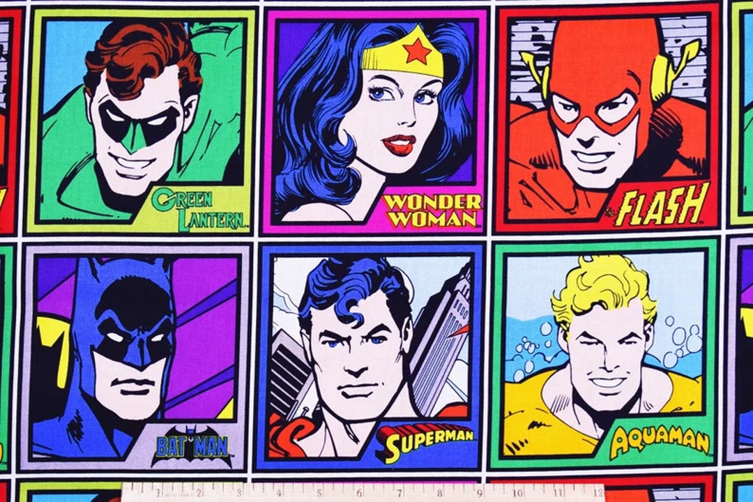 DC Comics Fabric Meet the Heroes 29'x44 PRE-CUT From - Etsy