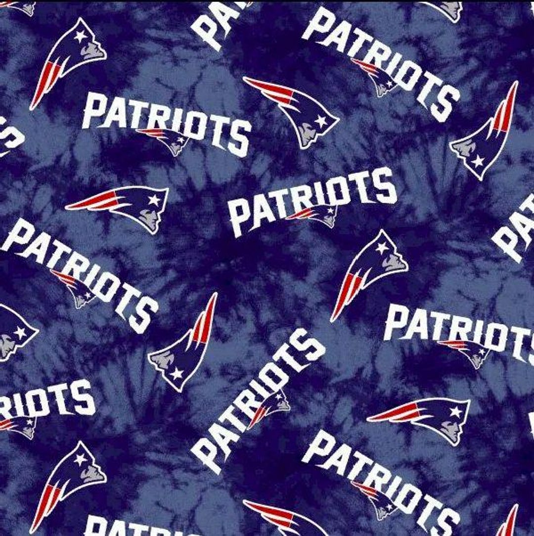 NFL Fabric New England Patriots Football in Blue FLANNEL From Fabric ...