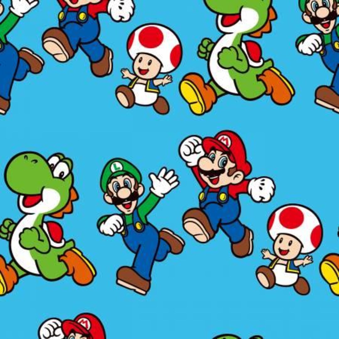Nintendo Fabric Super Mario Friends Jump in Blue From Springs Creative ...