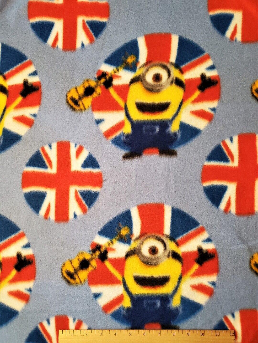 1 Yard 15" Minion Fabric in Light Blue Anti-pill FLEECE Sold by the ...