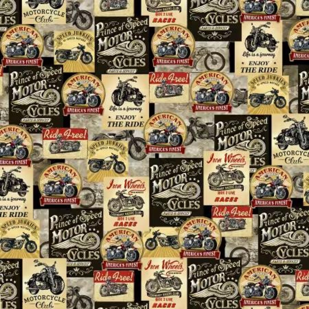 Motorcycle Fabric Motorcycles for Sale From Timeless Treasures 100% ...