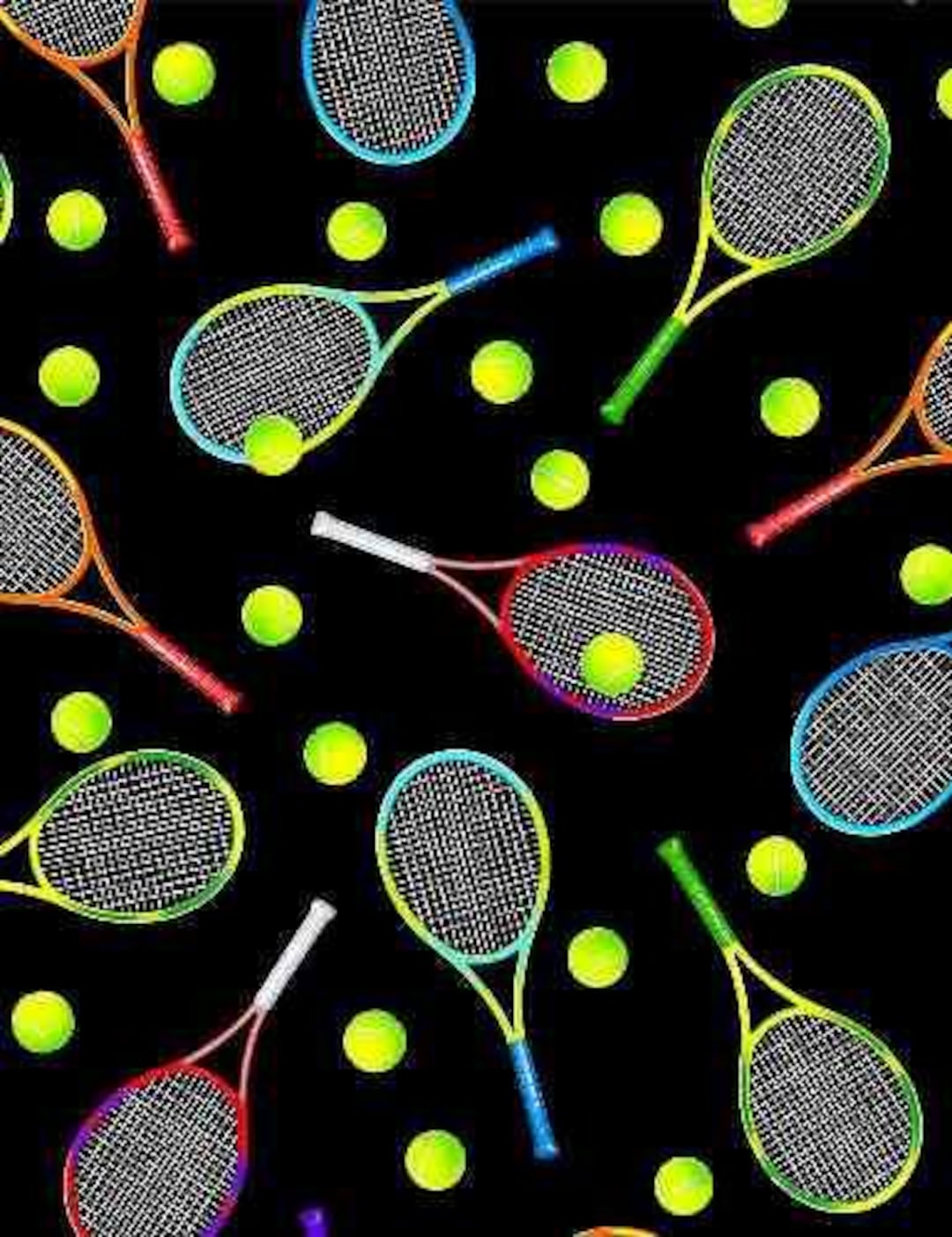 Sports Fabric Sports and Games Tennis in Black From Timeless Treasures ...