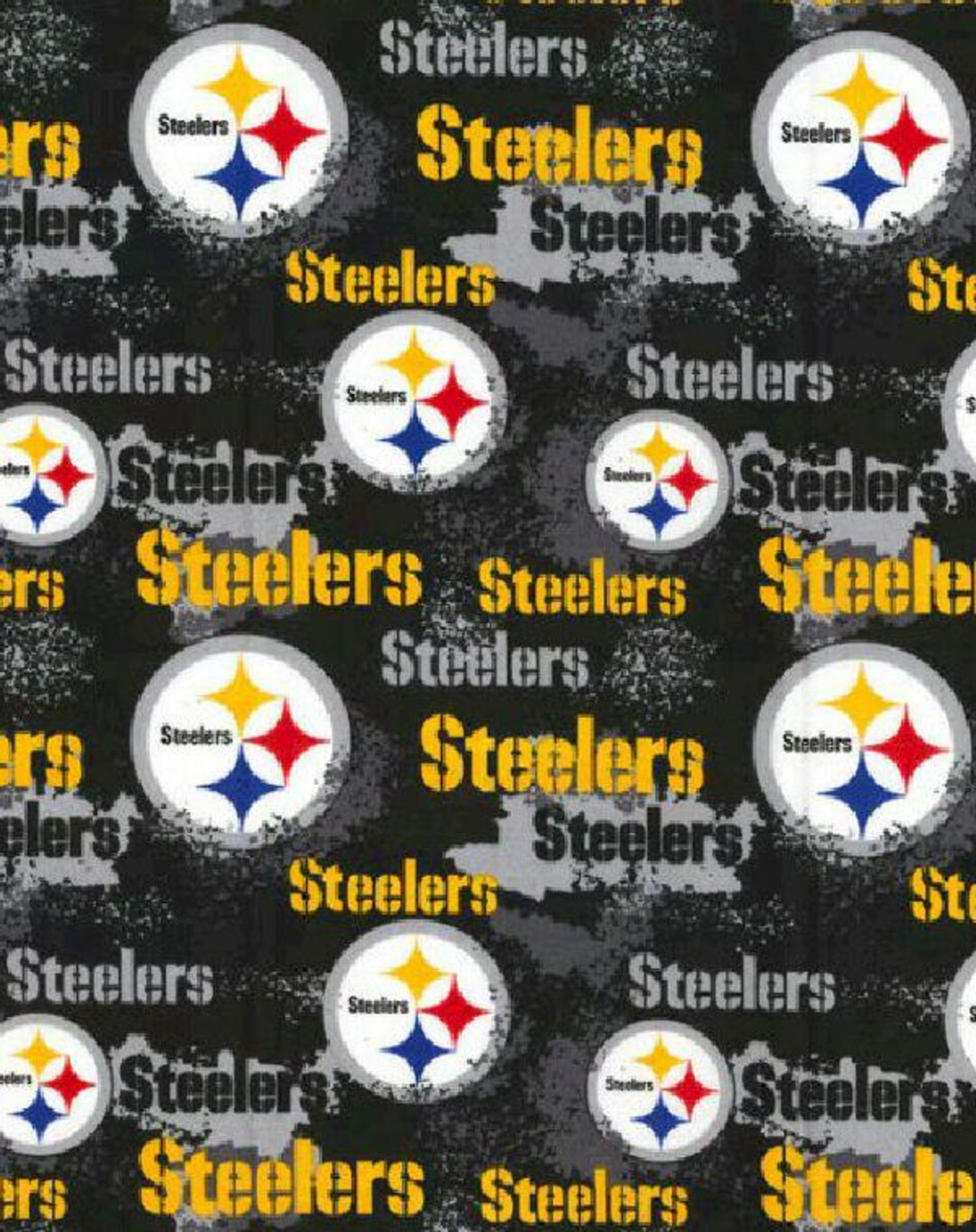 NFL Fabric Pittsburg Steelers in Black From Fabric Traditions 100% ...