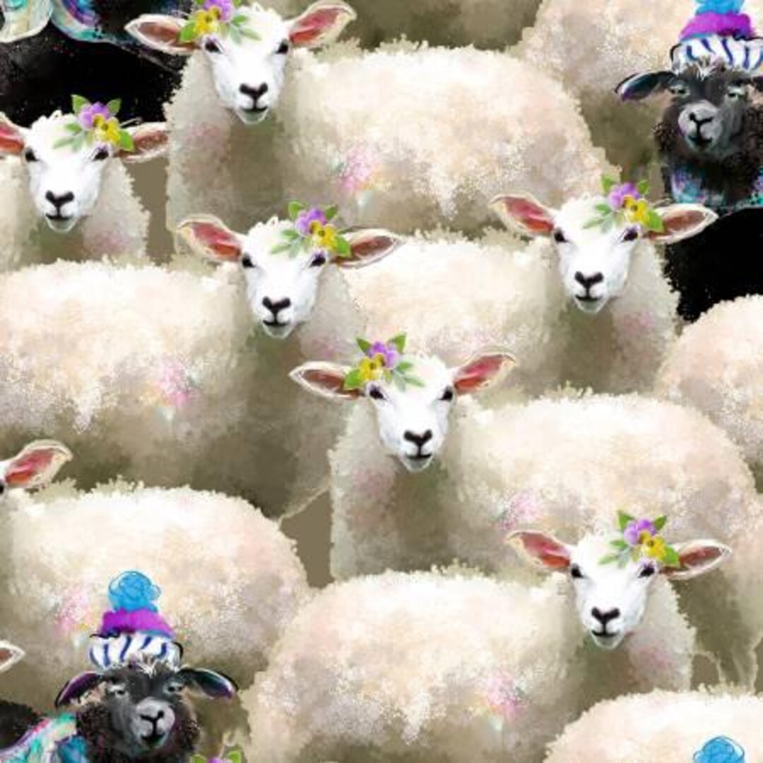 Farm Fabric Back on the Farm Black Sheep From 3 Wishes 100% Cotton - Etsy