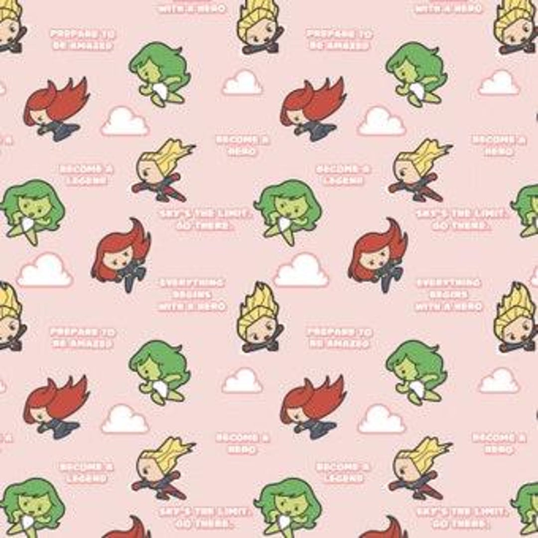 Marvel Fabric Hero Girl Power in Pink From Camelot 100% Cotton - Etsy