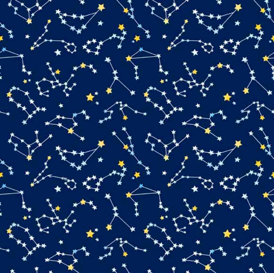 Celestial Fabric Constellstions in Blue From Quilting Treasures 100% ...