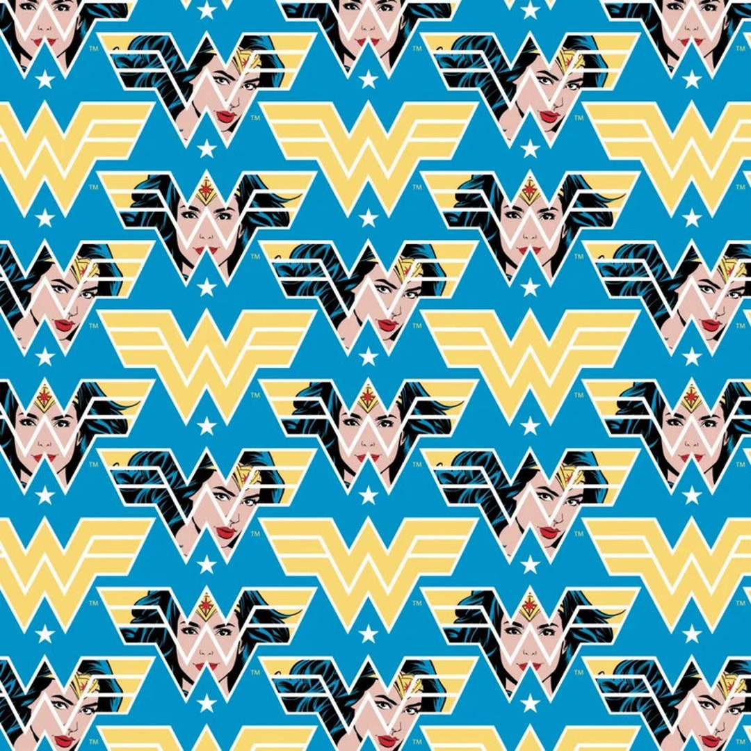 DC Comics Fabric Wonder Woman 1984 in the Clouds in Blue 1/3 Yard PRE ...