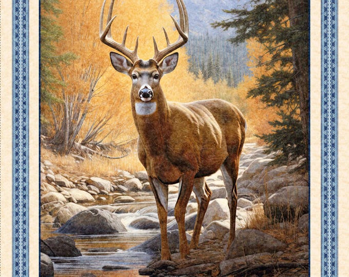 Deer Fabric Panel Buck Wild From Quilting Treasures 100% Cotton - Etsy