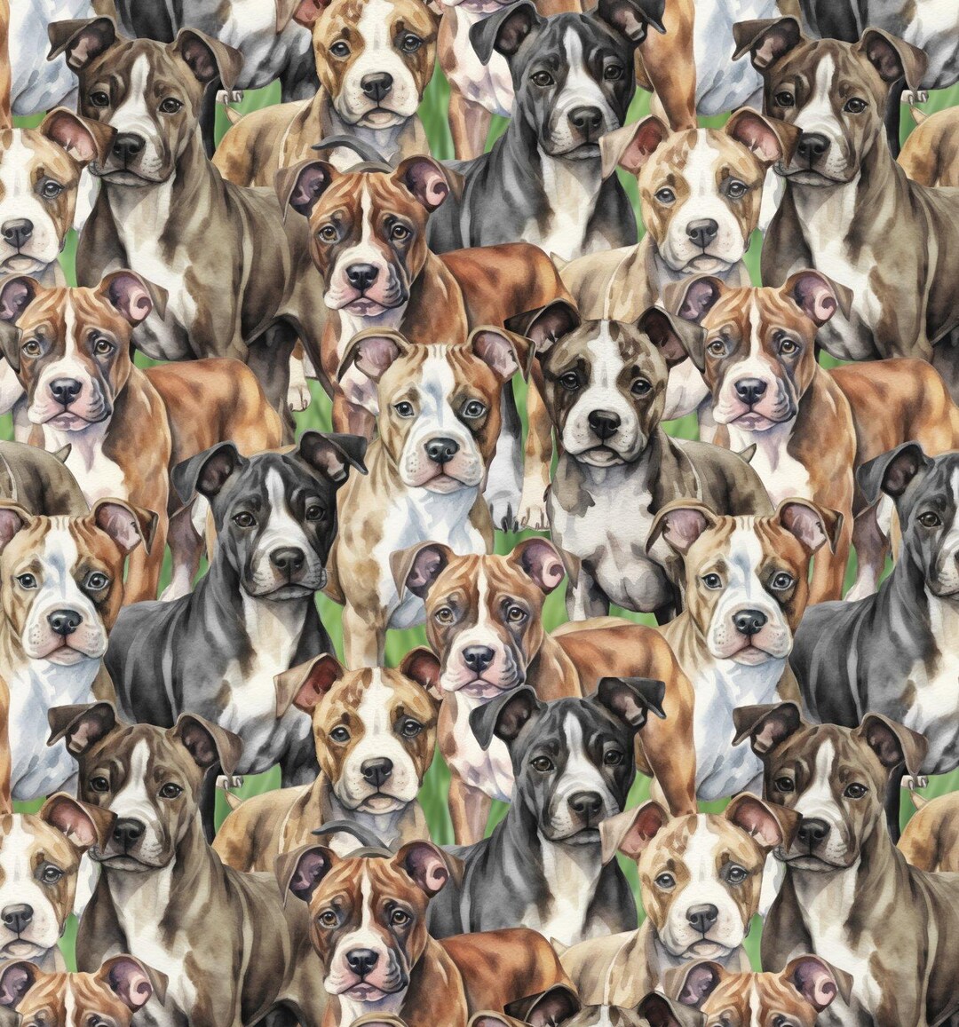 Dog Fabric Pit Bull in Brown From David Textiles 100% Cotton - Etsy