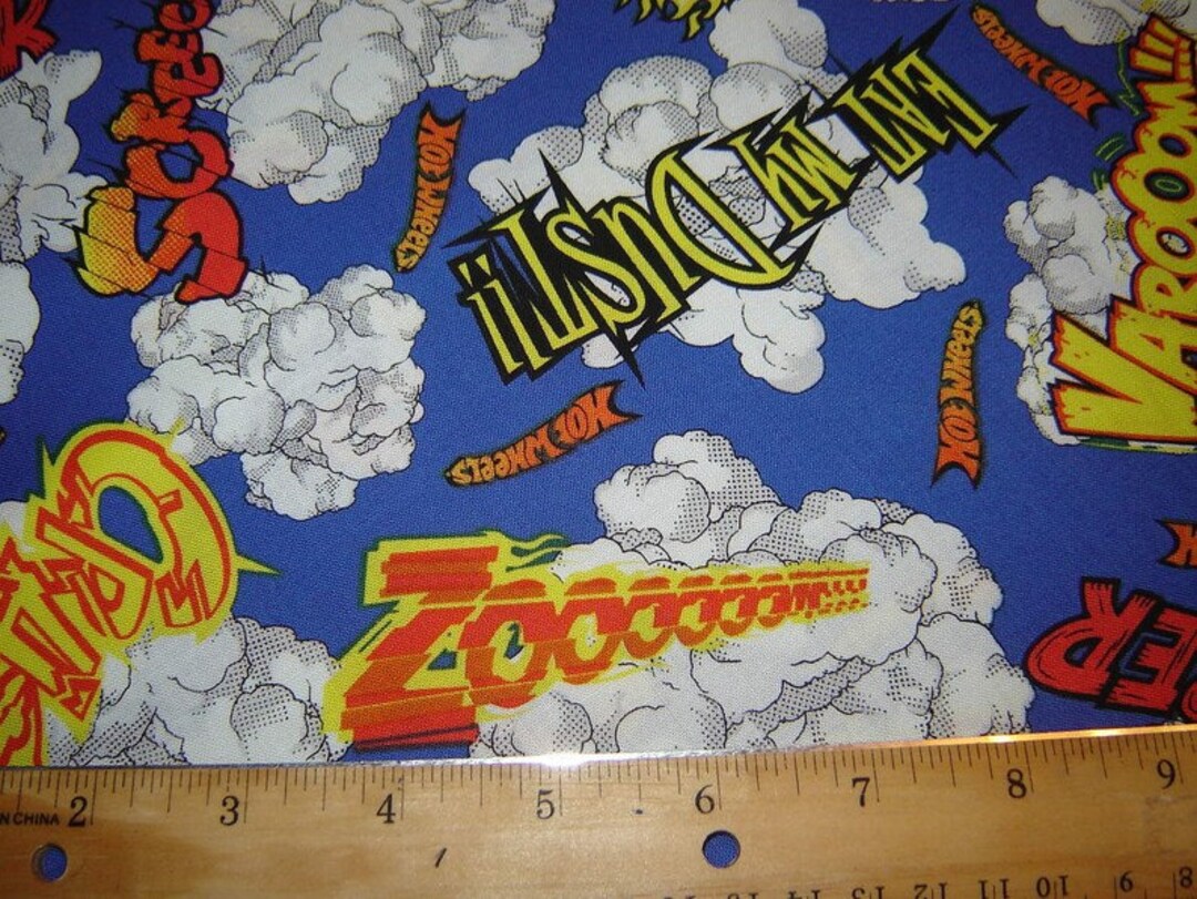 Hot Wheels Fabric Wrds in Blue 1 Yard 100% Cotton From V.I.P. - Etsy