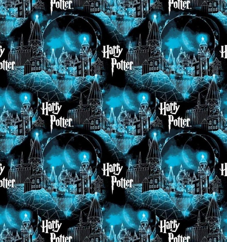 Harry Potter Fabric Hogwarts Moon in Black From Camelot 100% Cotton - Etsy