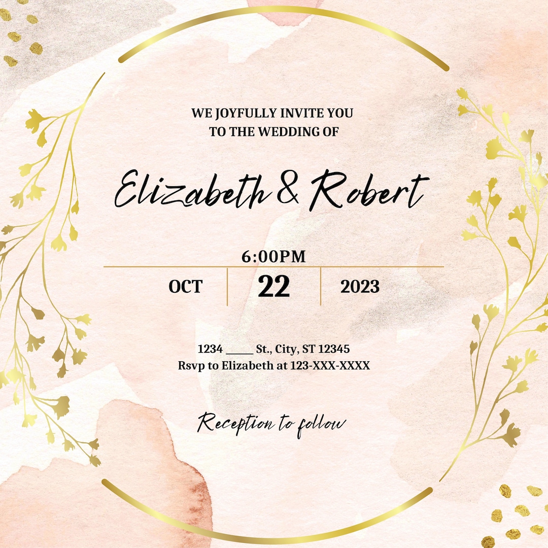 Customized Wedding Invitation Card, Personalized Wedding Invitation ...