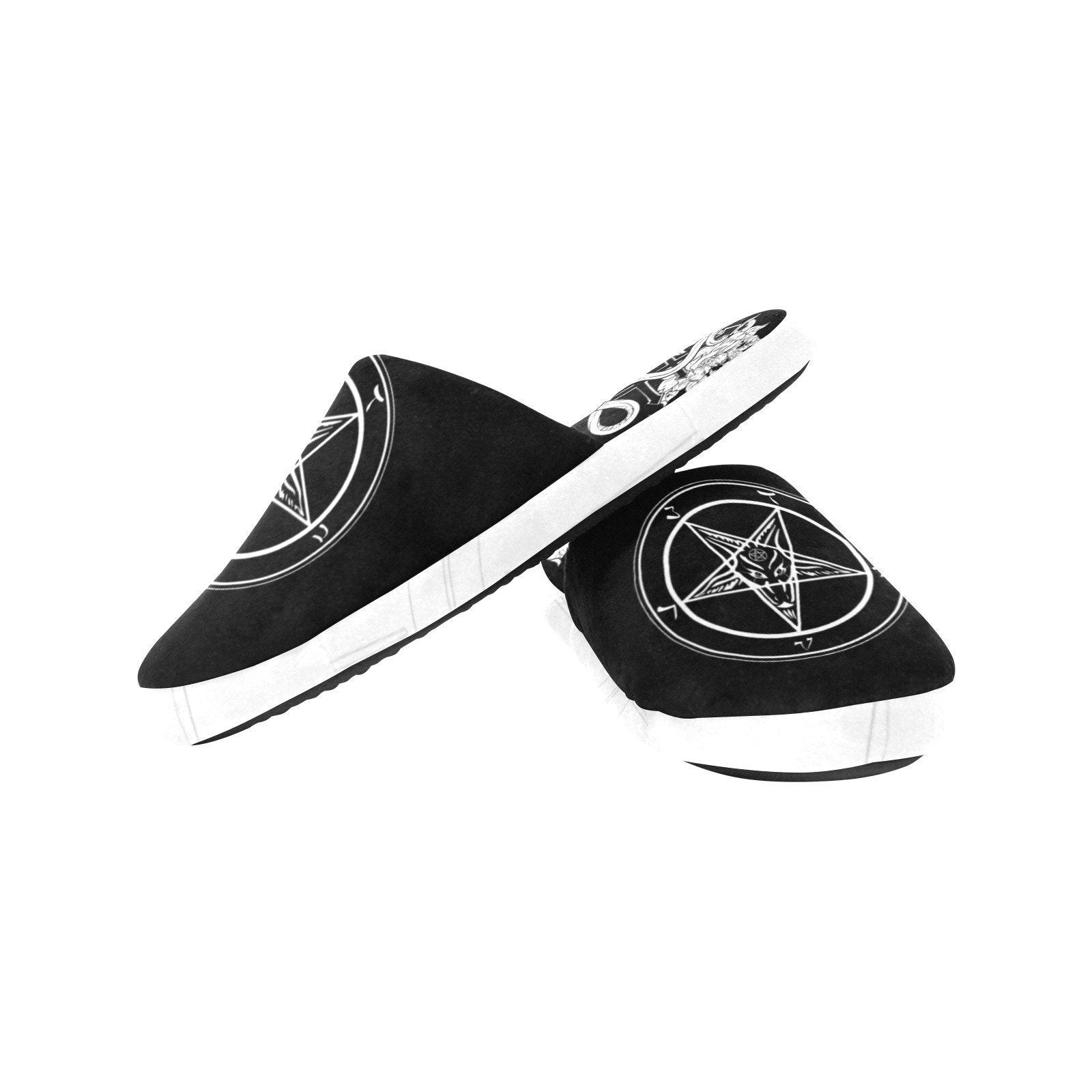 Baphomet Slippers Gothic Pentagram Mystic Plush Slippers - Etsy
