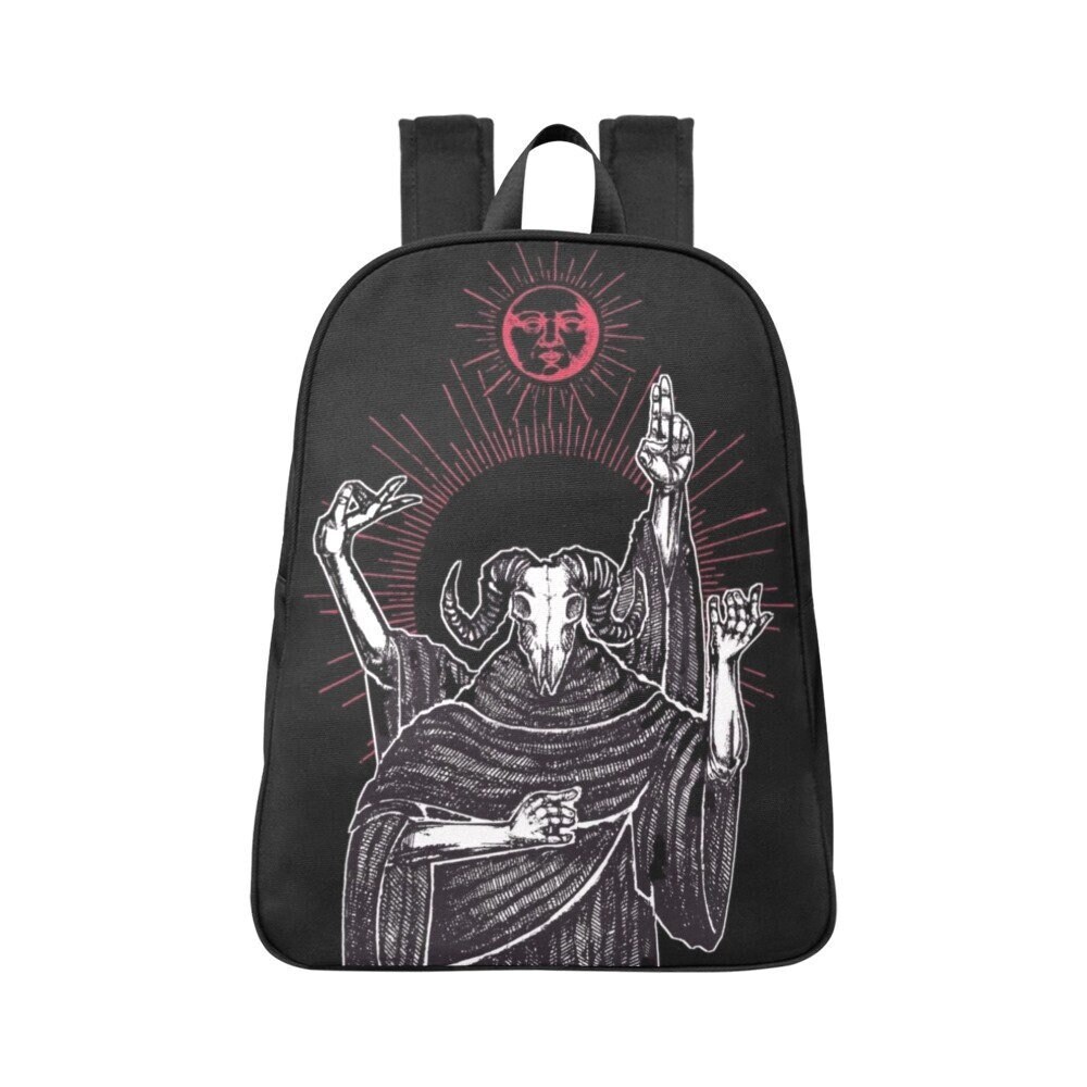 Goth Satanic Baphomet Black Backpack, Gothic Travel Bag, School ...
