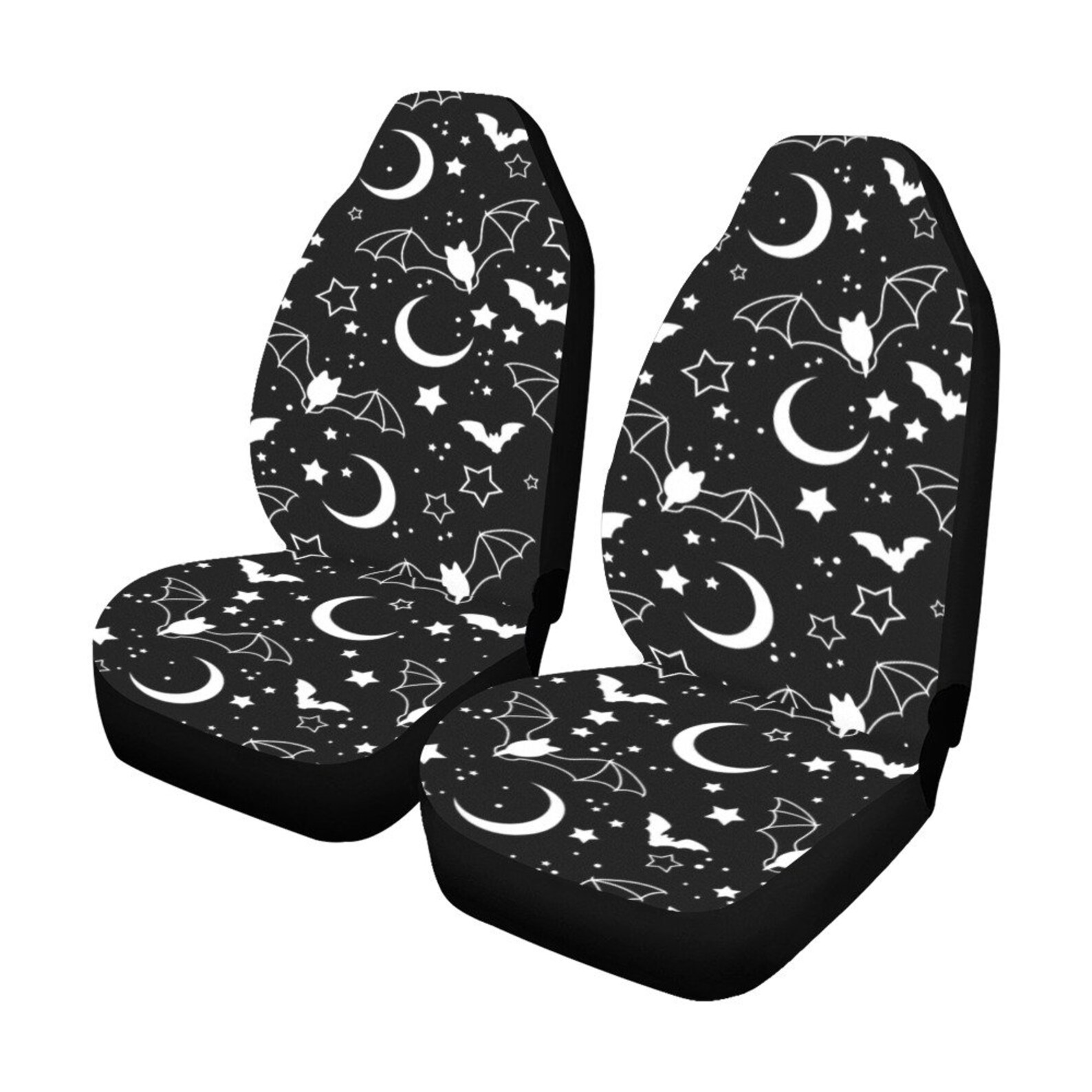 Witch Bat Moon Car Seat Covers, Gothic Mystical Car Accessories, Witch ...