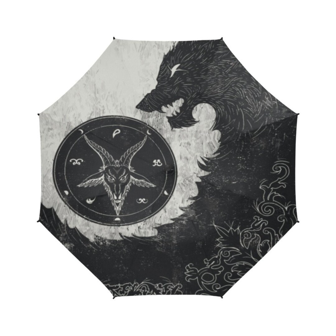 Satanic Devil Goth Gothic Umbrella Baphomet Umbrella Cosplay Umbrella ...